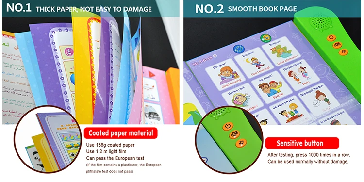Kids Learning English And French Electronic Book Toy Education ...