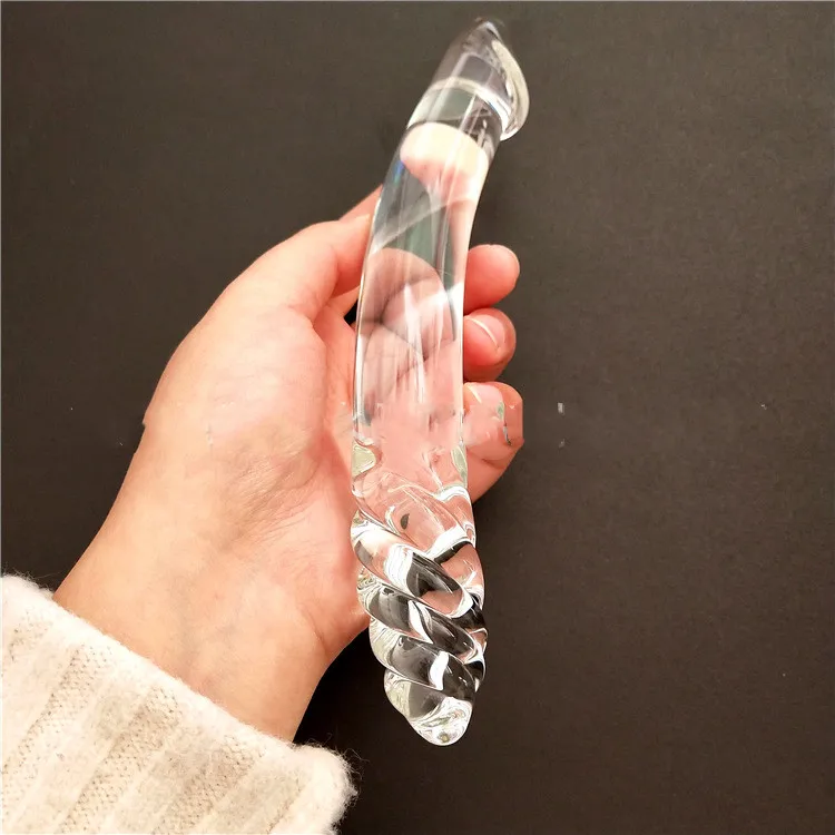 Crystal Glass Double Head Phallus For Female Masturbation Sex Tool Anal ...