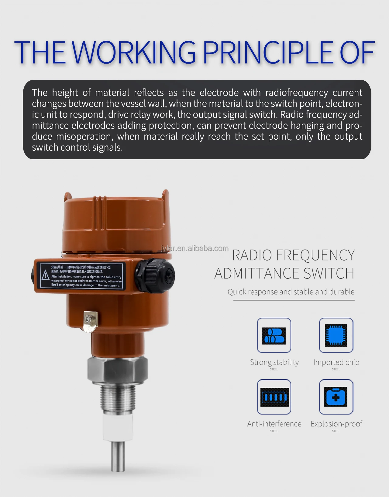 Rf-100 Stainless Steel Probe Pek Insulating Materials Relay Output Rf ...