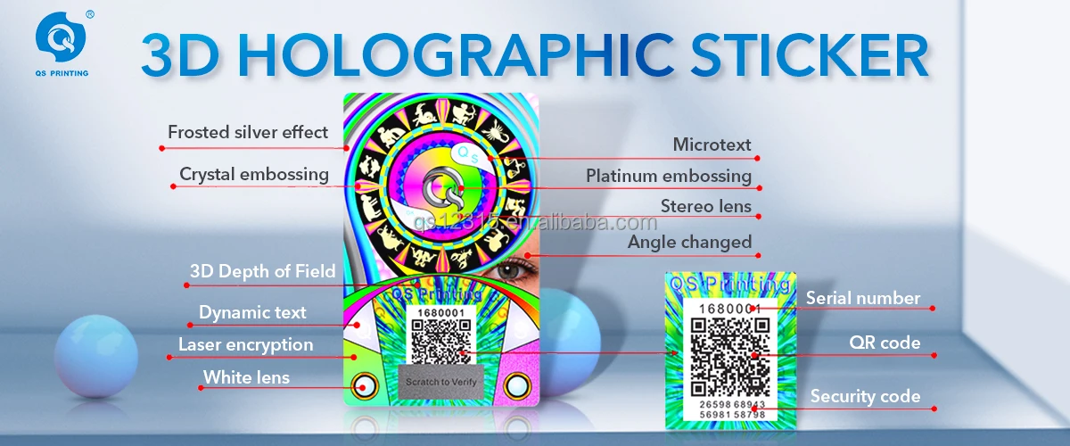 Customizable Holographic Sticker with Own Design Scratch-off QR Code ...