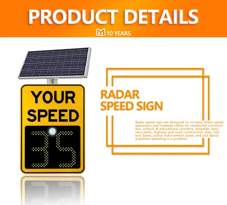 Radar Warning Signs - Portable LED Solar Speed Limit Display