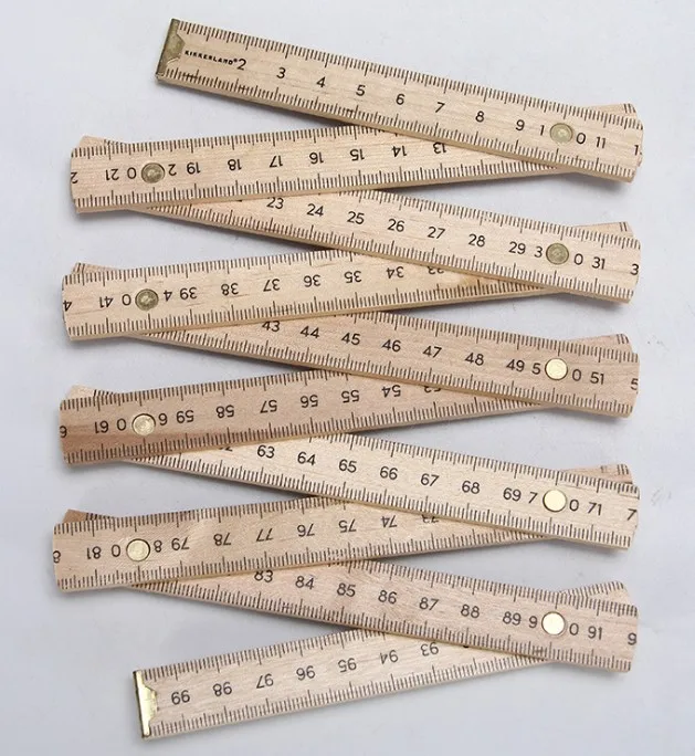 1M 2M Foldable Rulers - Durable Wood, Perfect for School