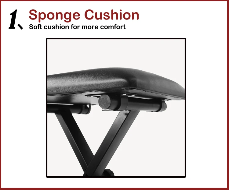 Wholesale X-style Folding Piano Stool Adjustable Electronic Piano Bench ...