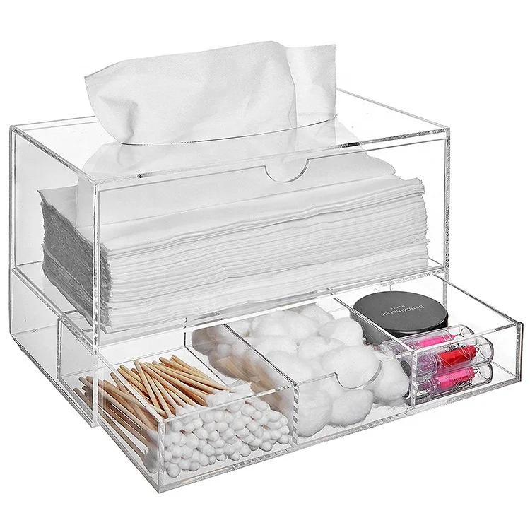 Transparent Acrylic Tissue Box Sterilized Tampon Storage Box Pull-out ...