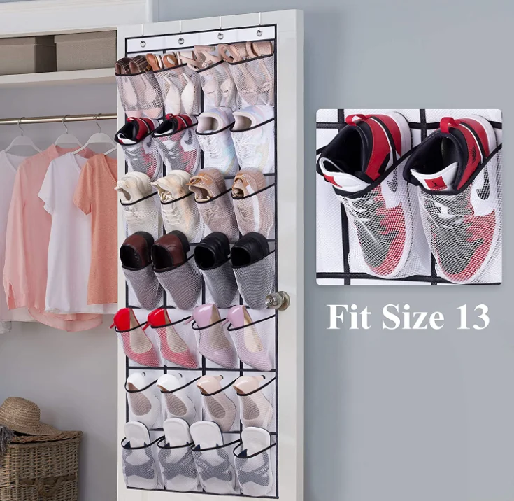 Hanging Shoe Rack Holder With 28 Extra Large Fabric Pockets For Storage ...