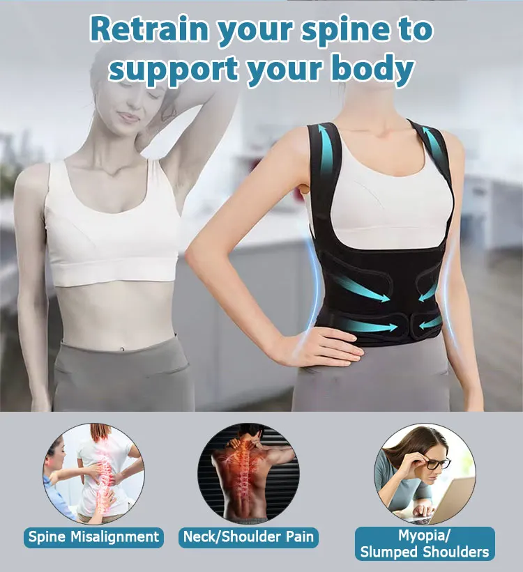 Unisex Ergonomic Hunchback Scoliosis Back Straightening Support Sitting ...