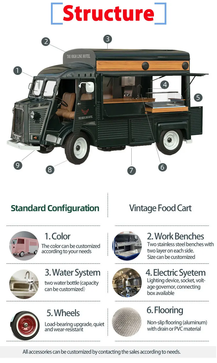 Street Food Cart Mobile Kitchen - Versatile & Durable