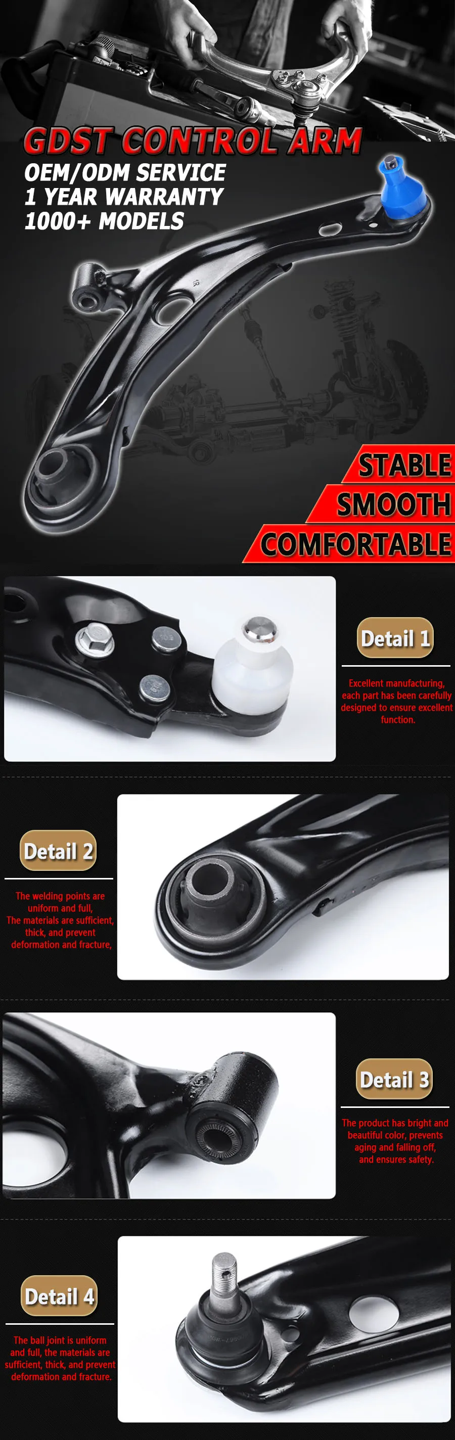 Gdst High Quality Control Arm Factory Lower Upper Control Arm 48068 ...