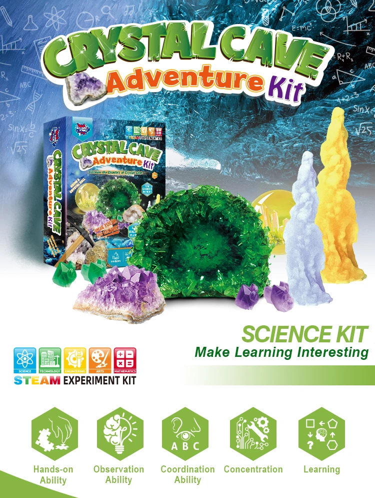 New Big Bang Science Crystal Growing Caves And Geodes Making Kit Earth ...