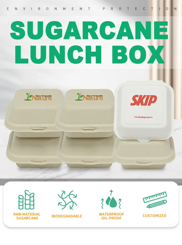 Sugarcane Bagasse Pulp 100% Biodegradable Packaging Food Container ...