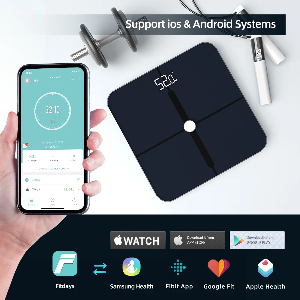 Smart Body Composition Scale Bathroom Smart Full Body Analysis Digital ...