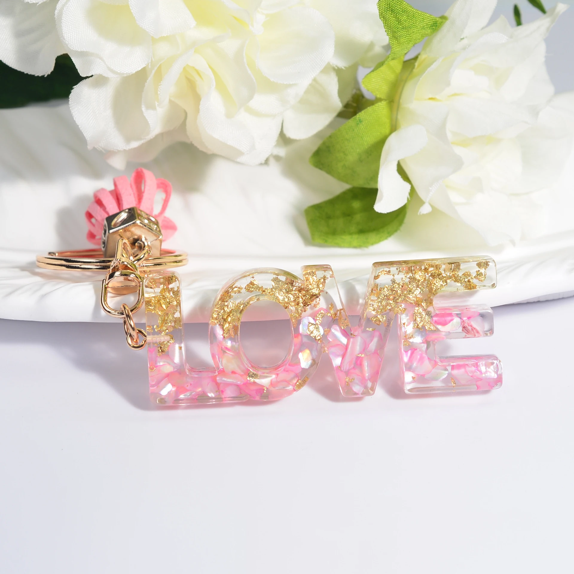 Plastic Hollow Conjoined Letter Custom Logo Keychain Resin Alphabet ...