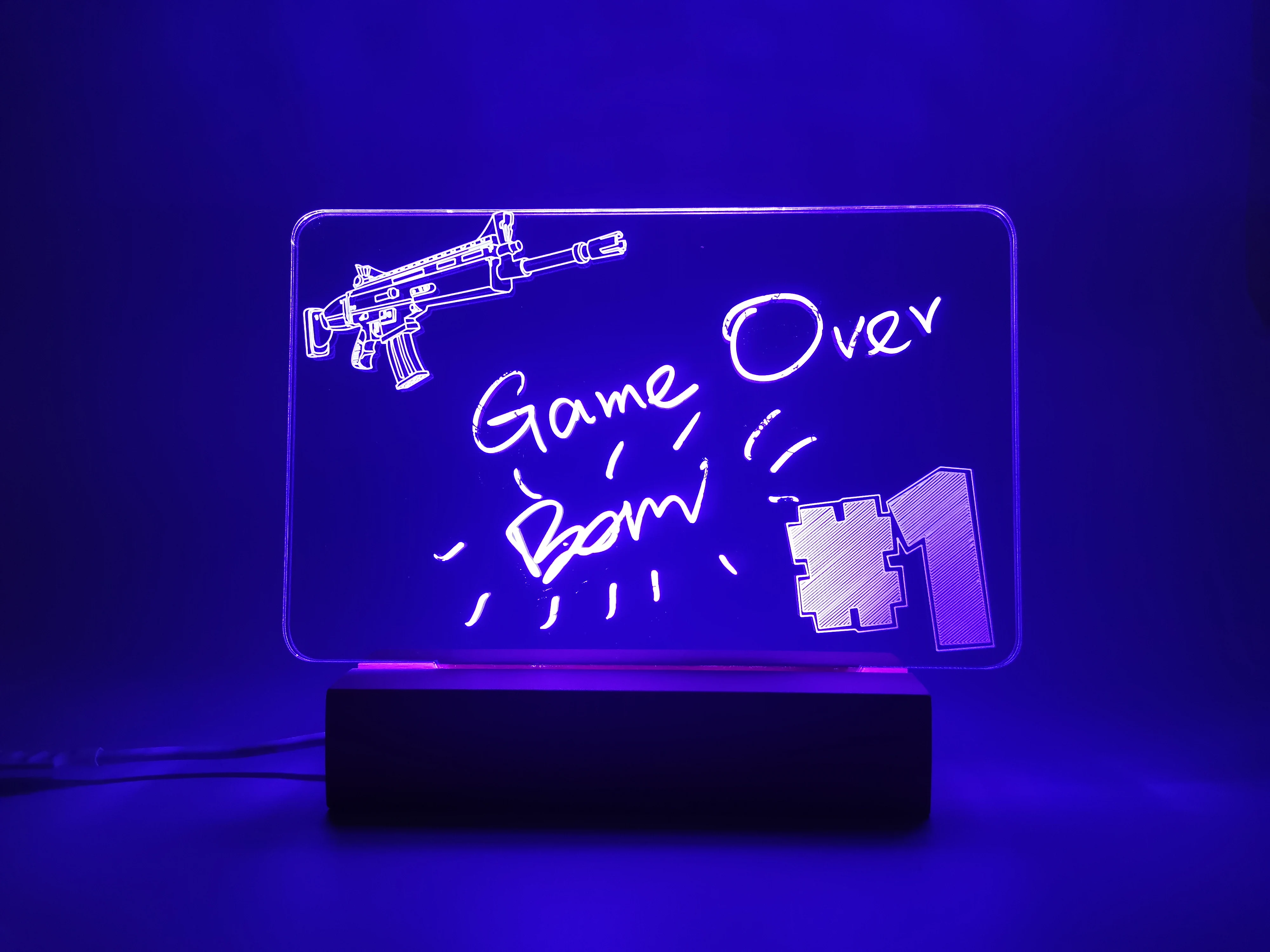 DIY 3D LED Night Lamp - Wood LED Light Base Rectangular