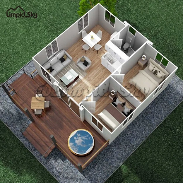 20ft Prefab China Modular 2 Bedroom Ready Made Expanding House Modular ...