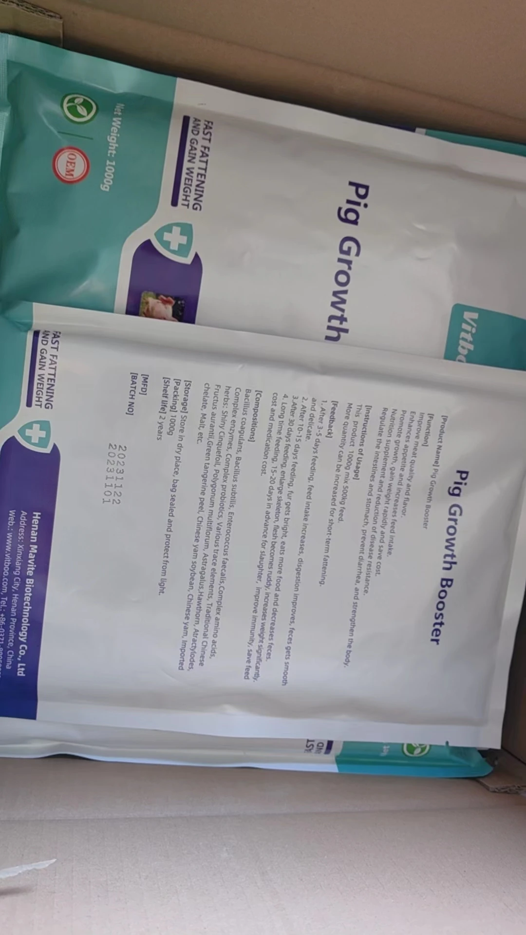 Pig Growth Booster - Enhance Pig Feed with Vitboo Additive