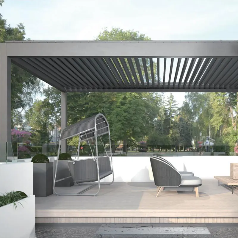 Modern Outdoor Bioclimatic Garden Gazebo with Aluminium Louvers