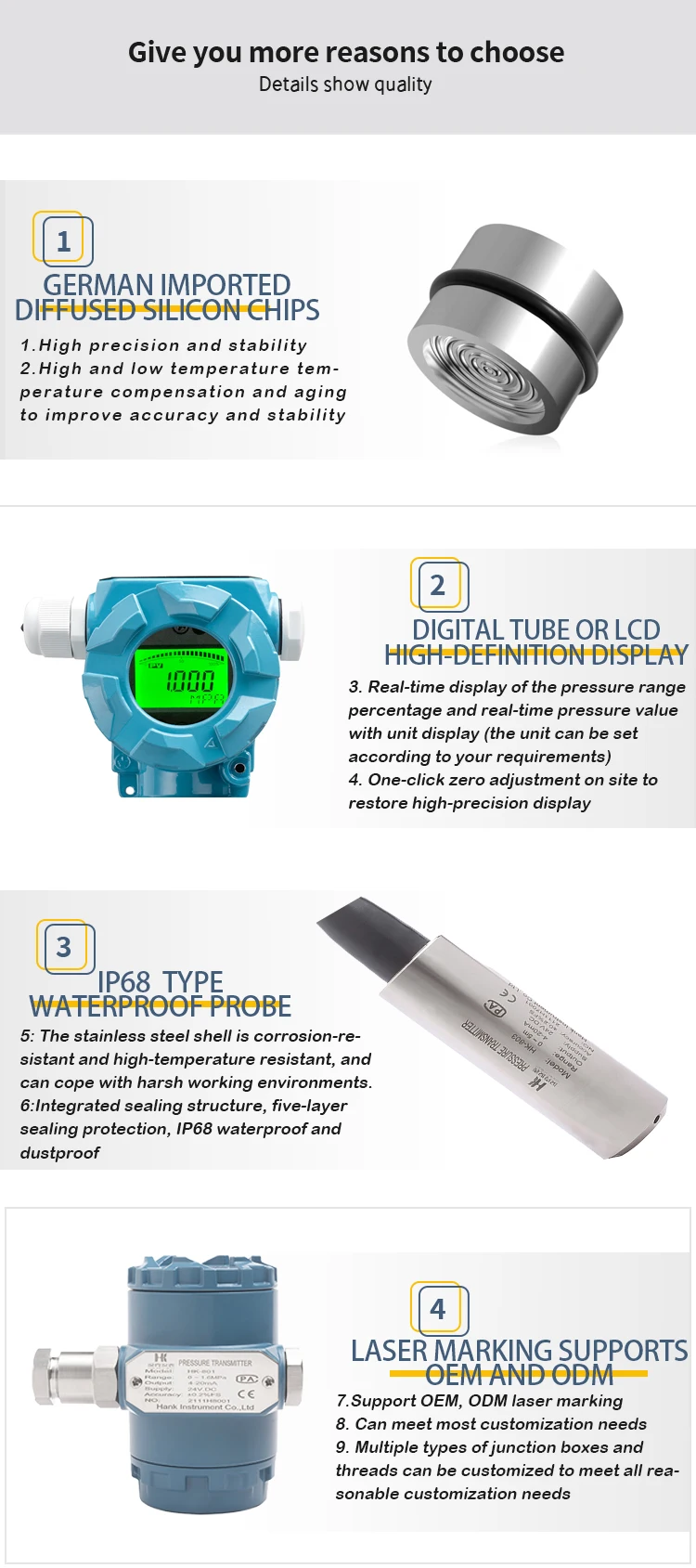Hank Oem Fuel Level Monitoring Hk-802 Fuel Tank Level Pressure Sensor ...