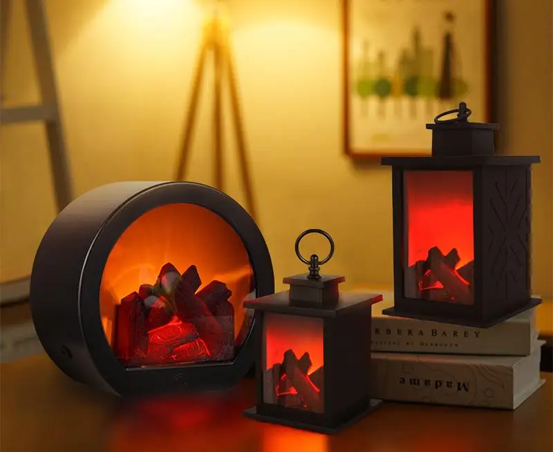 Realistic LED Fireplace Effect Light with USB Cable Charging Night ...