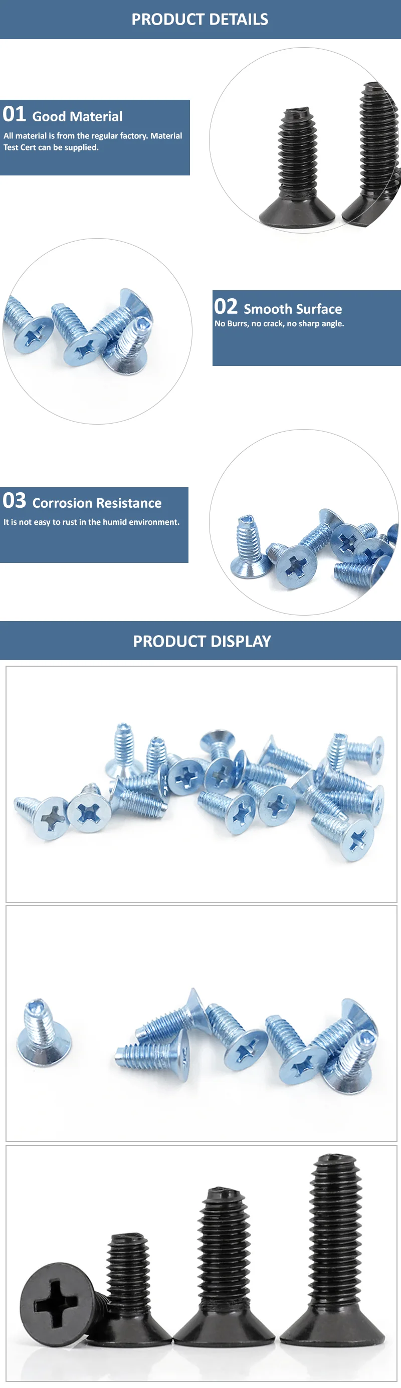 Cross Countersunk Head Thread Rolling Triangle Tri-lobular Thread ...