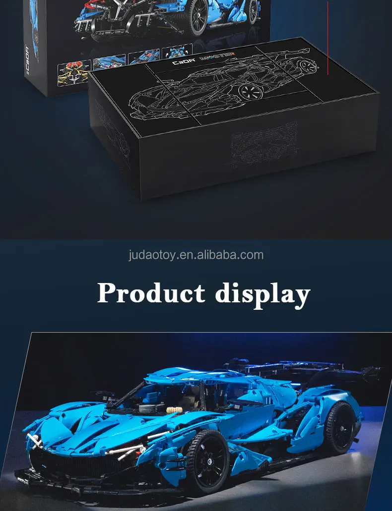 Cada C61041 Moc Racing Car V12 Hypercar Model Building Blocks Toys ...