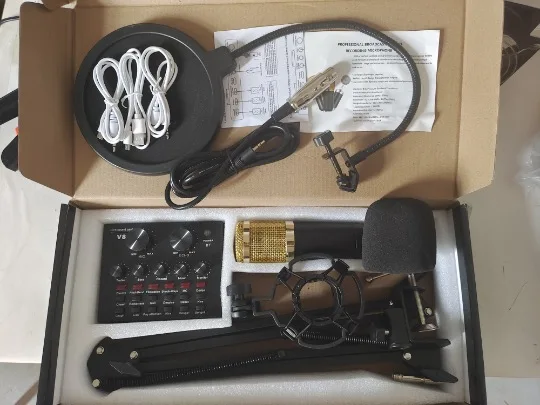 Wholesale V8 Sound Card With Bm800 Microphone For Audio Condenser Mic ...