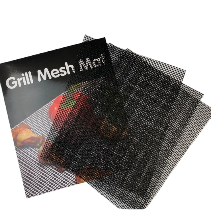Black Or Beige Color 40 * 30 Cm Or 40 * 33 Cm Non-stick Bbq Grill Mesh ...
