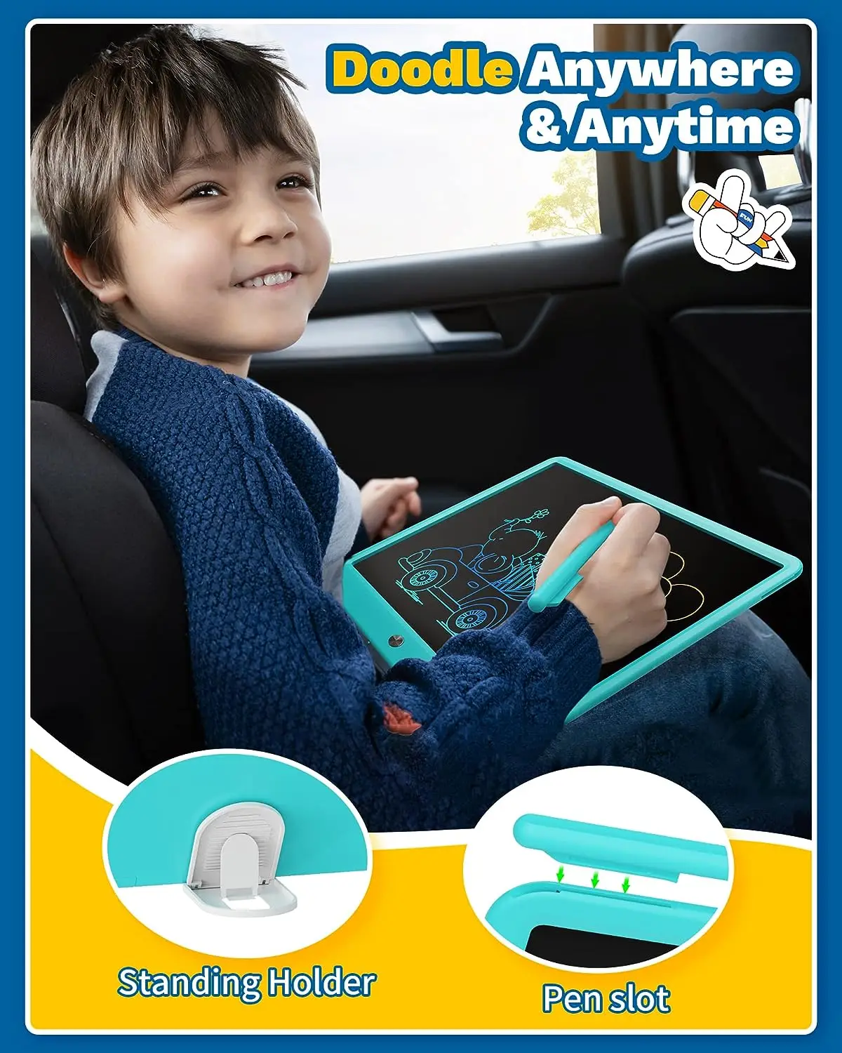 Factory Wholesale Customized Kids Erasable 8.5/10/12/15/16 Inch Lcd ...