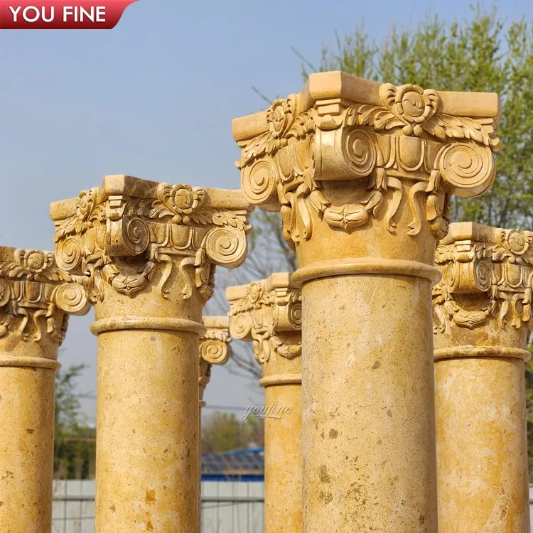 Outdoor Large Beige Marble Columns Prices| Alibaba.com