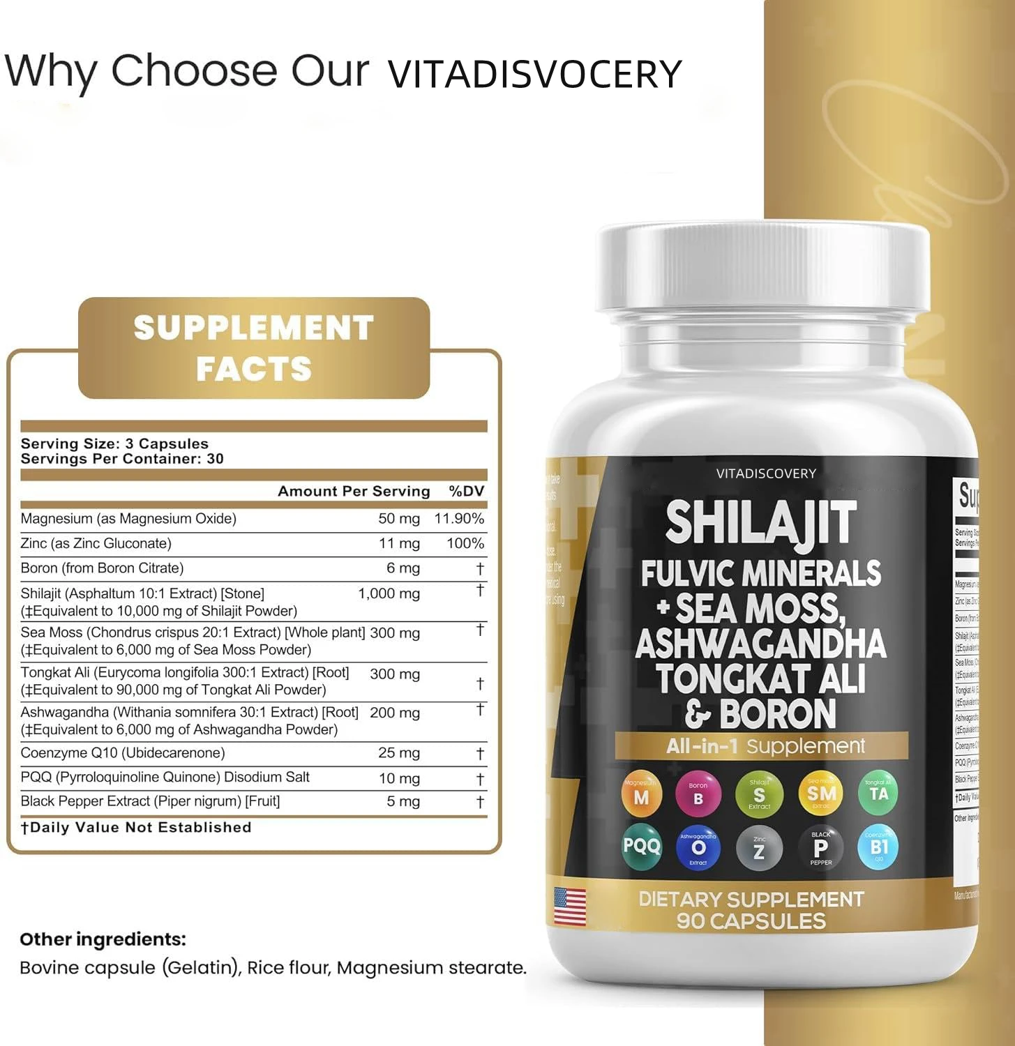 Shilajit Pure Himalayan Capsules Complex Sea Moss Ashwagandha Premium Shilajit Capsules For Men ...
