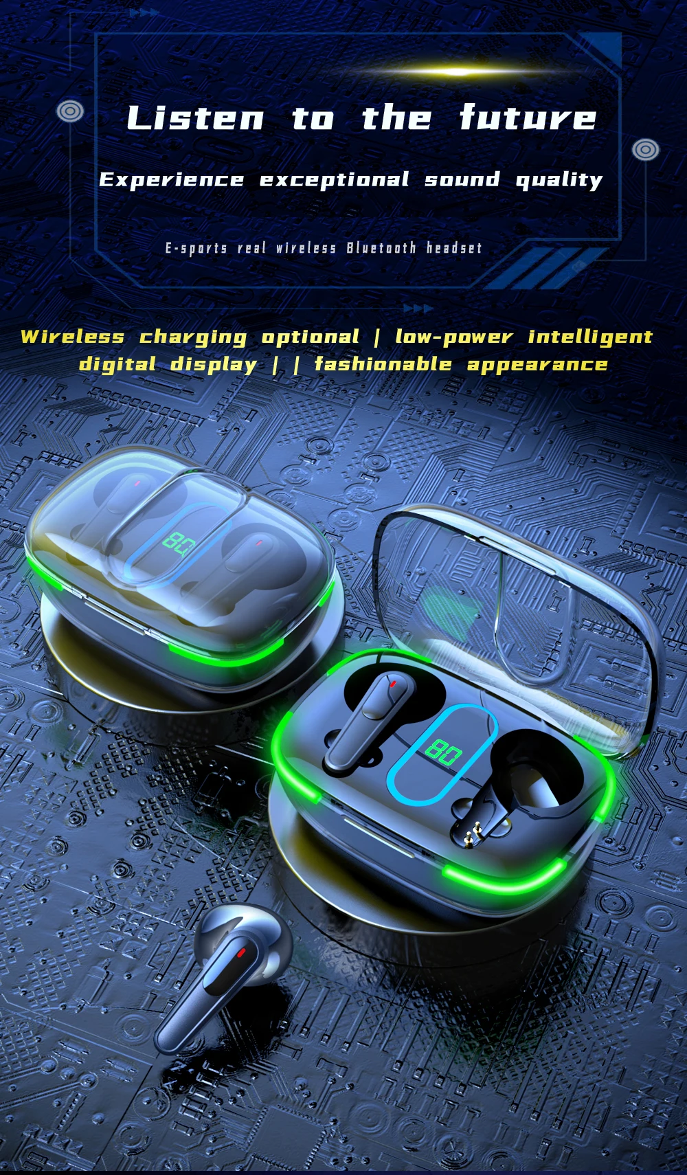 Tws Earbuds Wireless Stereo Hifi Earphones Headphones Microphone Noise ...