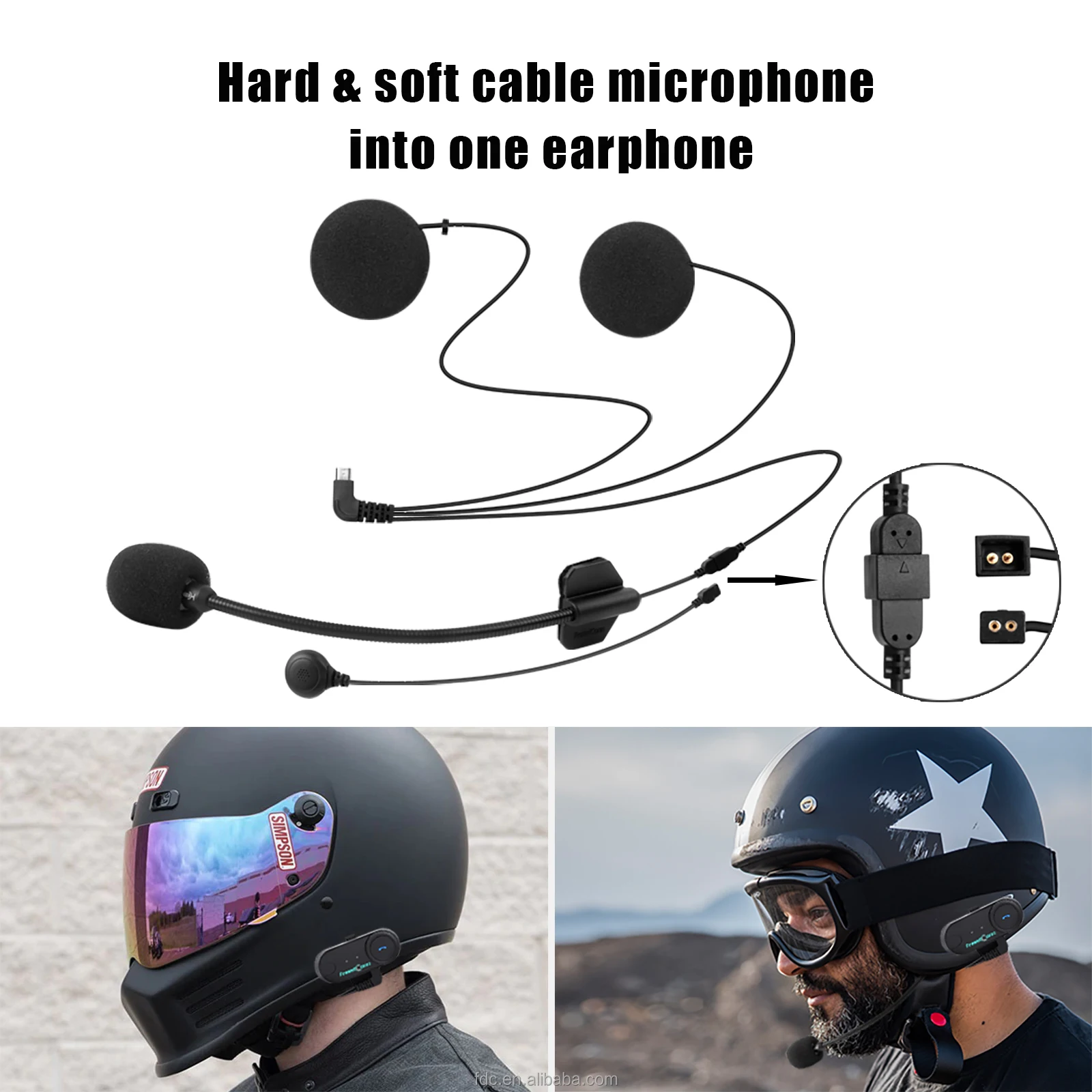 TCOM Full Duplex Bluetooth Intercom Helmets Intercomunicador Para Casco ...