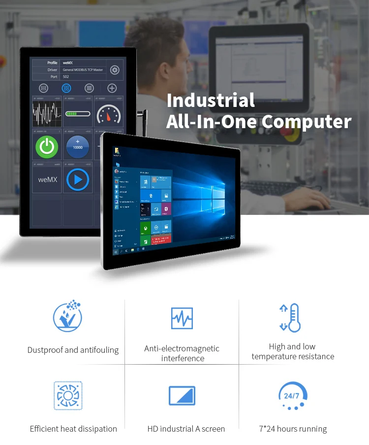 Touch Screen All In One Industrial Panel Pc 13/15/17 All In One Panel Pc True Flat Industrial ...