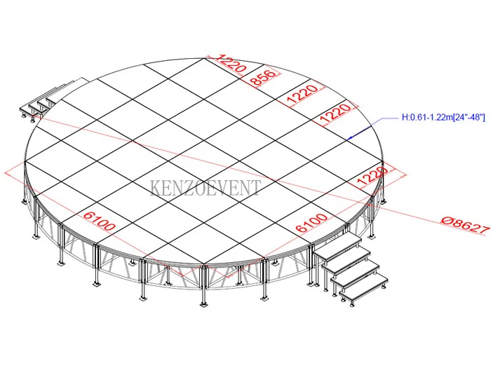 Indoor Outdoor Aluminum Round Stage - Circle Stage Platform