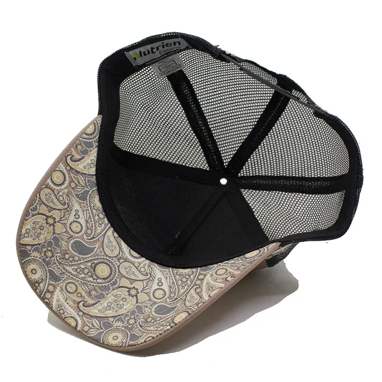 Custom Embroidery Patch Printing Under Brim Khaki Trucker Cap - Buy ...