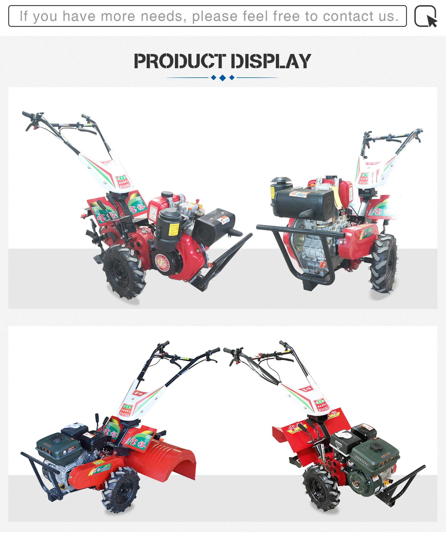 Hand Tiller Multifunction Small Rotavator Cultivator Machinery - Buy ...