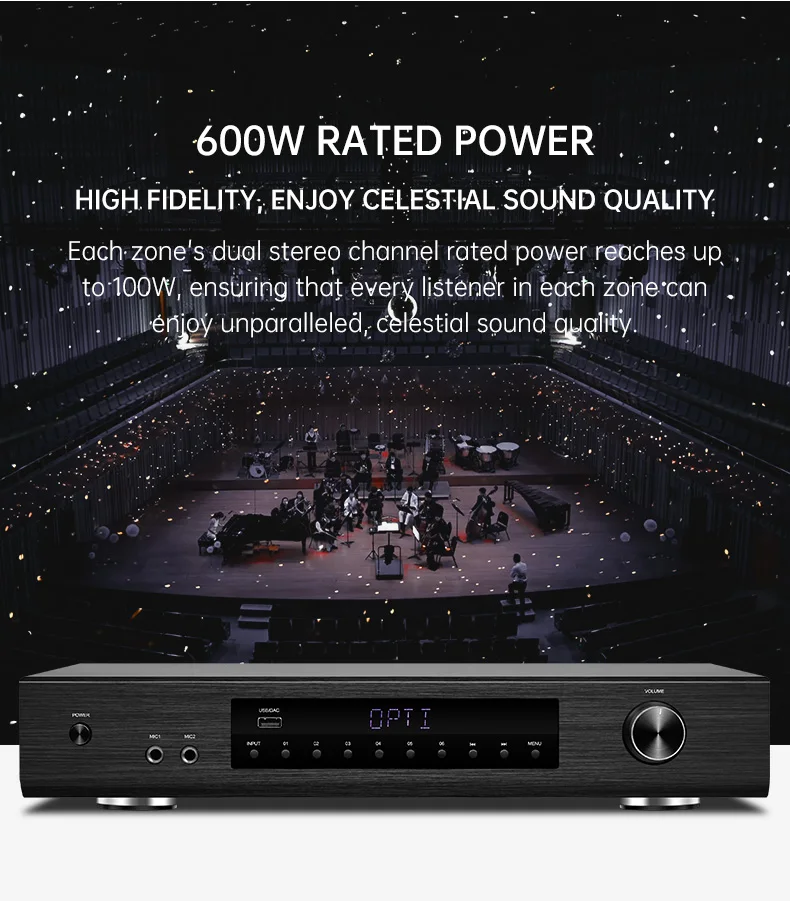 High Power 6 Zone 12ch Amplifier - Hyper Sound PA-6600