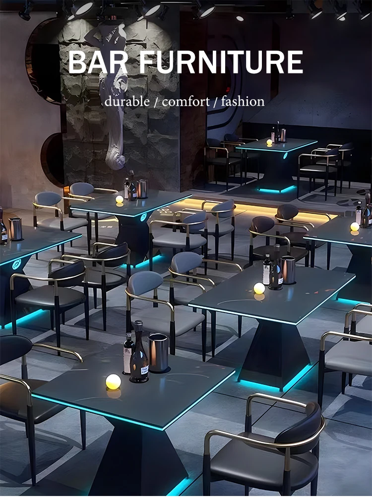 Customizable Luminous Bar Table Chair Sofa Coffee Set for Nightclubs ...