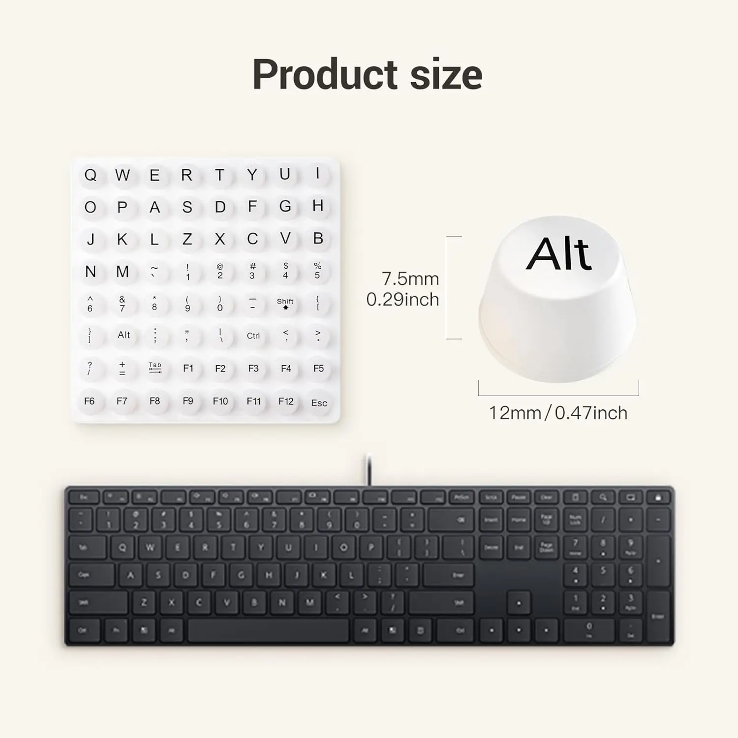Raised Keyboard Stickers for Long Nails with Letters Soft Silicone ...