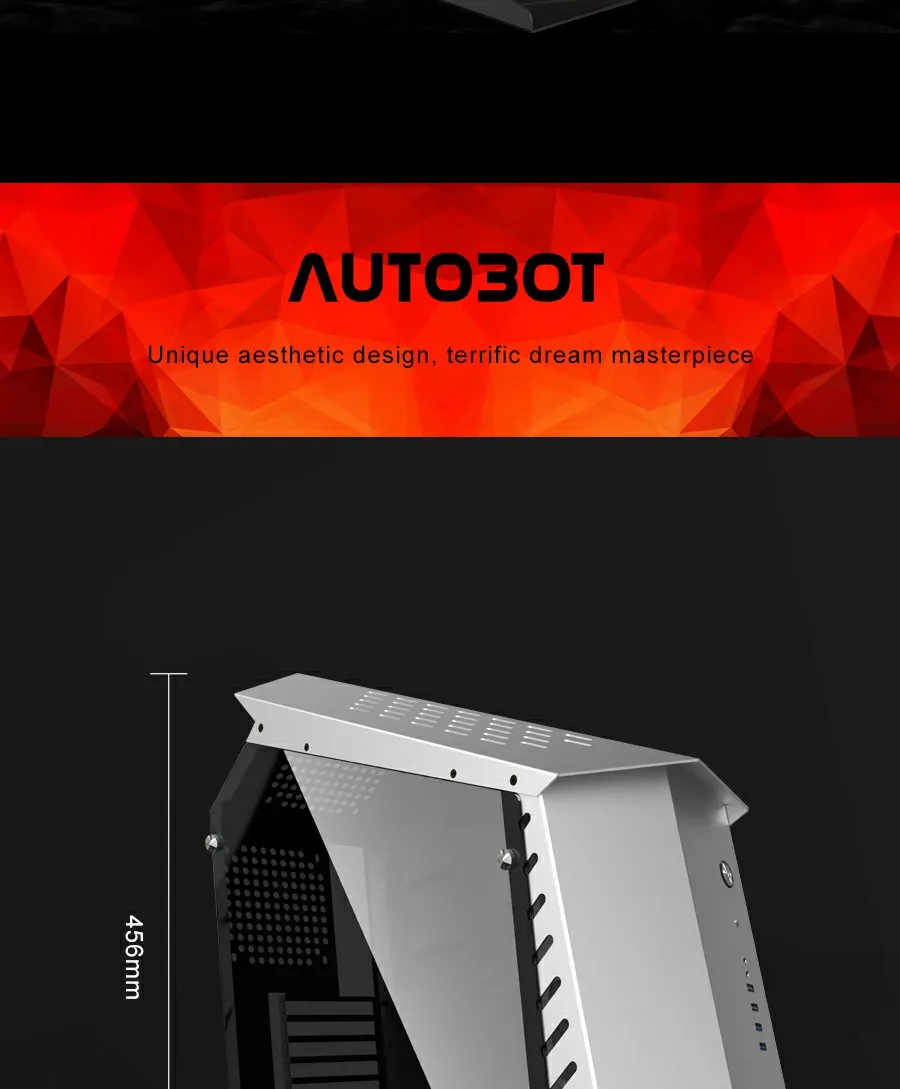 AUTOBOT Full Tower Gaming ATX Computer Chassis - Aluminum