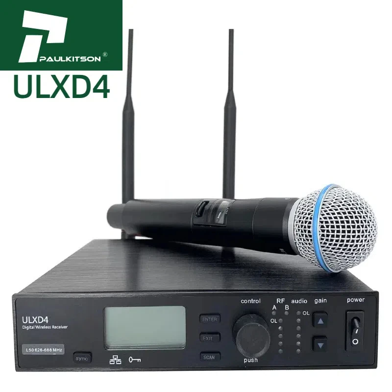 Paulkitson Ulxd4 Sistema De Micrófono Inalámbrico Beta58a Beta87a S58 Uhf Karaoke De Mano ...
