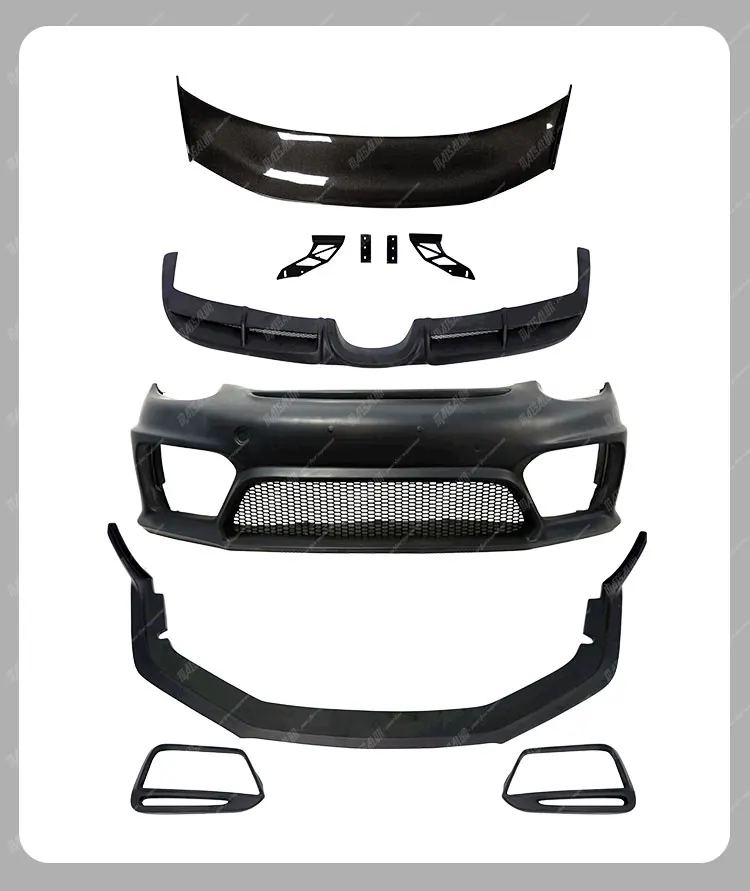 981gt4 Half Carbon Fiber Front Bumper Rear Body Kit For Porsche 981 Car ...