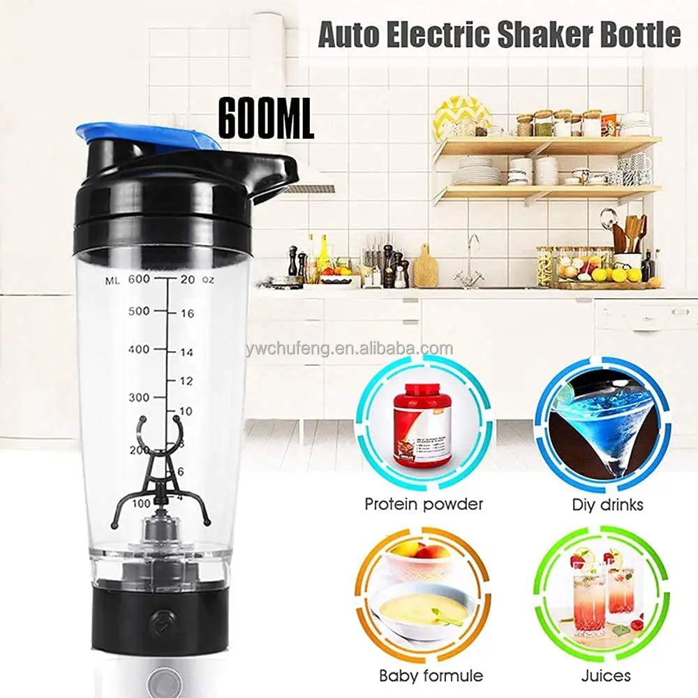 600ml Electric Shaker Bottle - Perfect for Protein Mixers