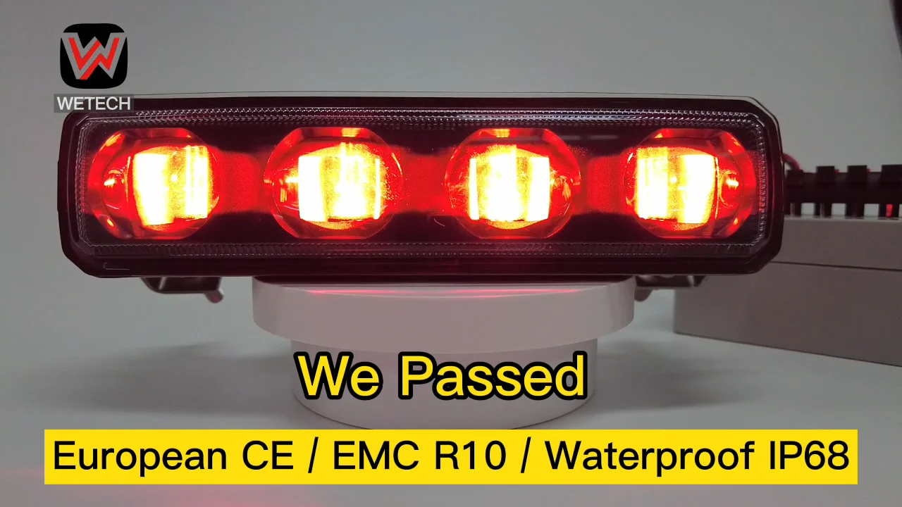 Wetech New Design 60w Watts 10-110v Super Bright Led Red Zone Safety ...