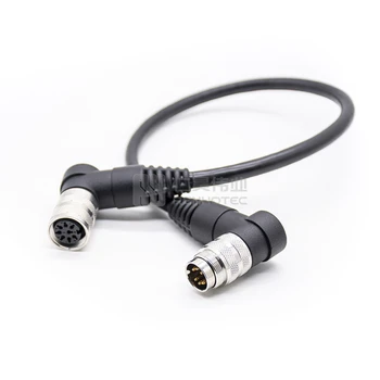 M16 6 Pin To 8 Pin Male To Female Right Angle Overmolded Waterproof ...