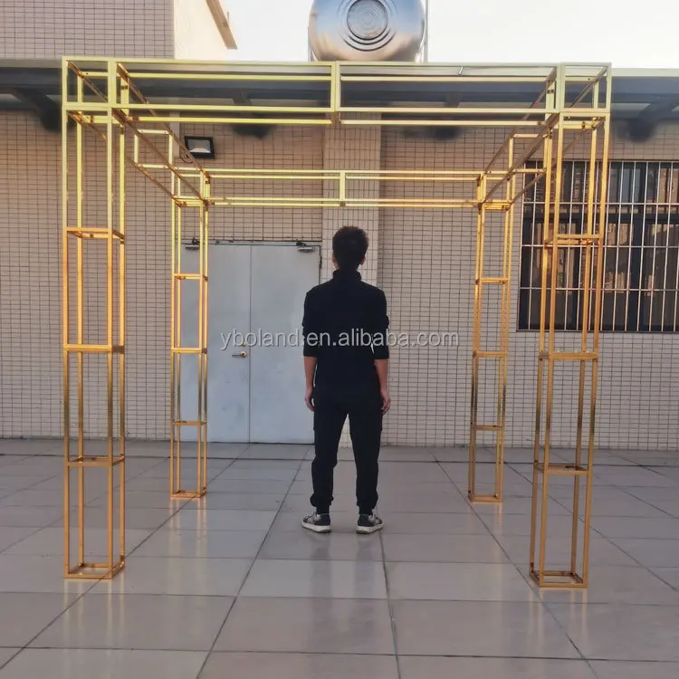 Luxury Wedding Decoration Backdrop - Metal Shiny Gold Frame