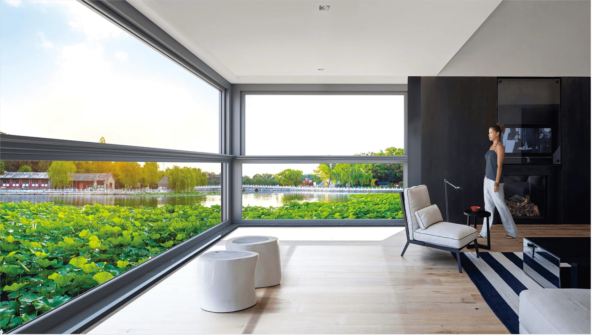 Modern Electric Motorized Aluminium Sliding Windows & Doors