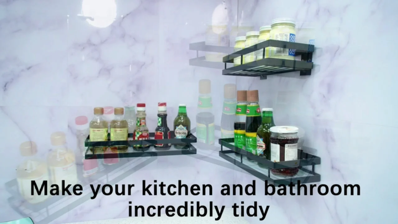 Wholesale No-punching Wall Mounted Salt Spice Rack Kitchen Rack Wall ...