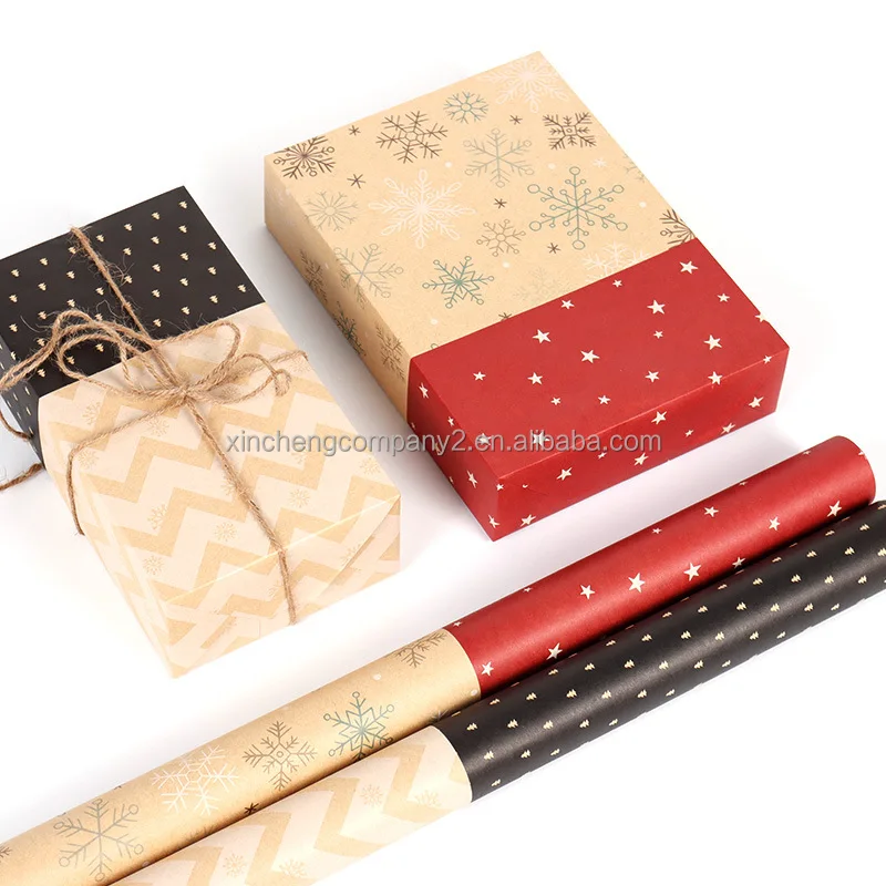 Custom Printed Logo Size Gift Wrapping Paper Roll Christmas Wrapping ...