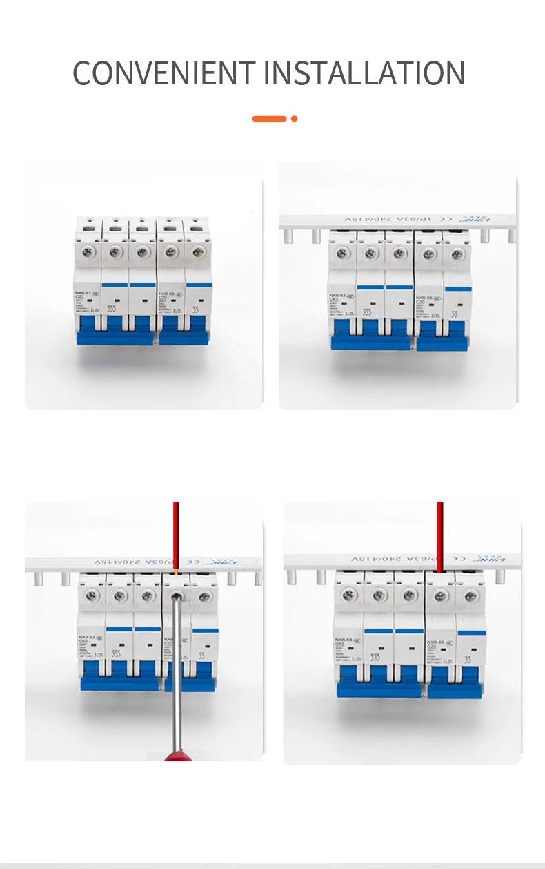 Copper Pin Busbar Mcb Connector Busbar Connection Plug-in 1p 2p 3p 4p U ...