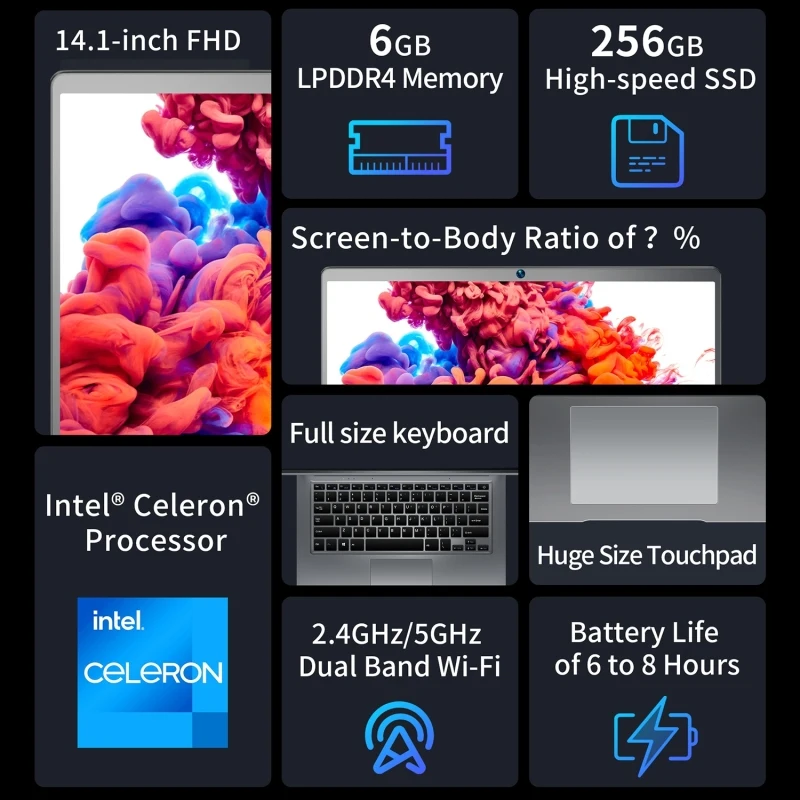 Factory Price Bmax S14 A Notebook 14.1 Inch 6gb+256gb Wins 10 Notebook ...